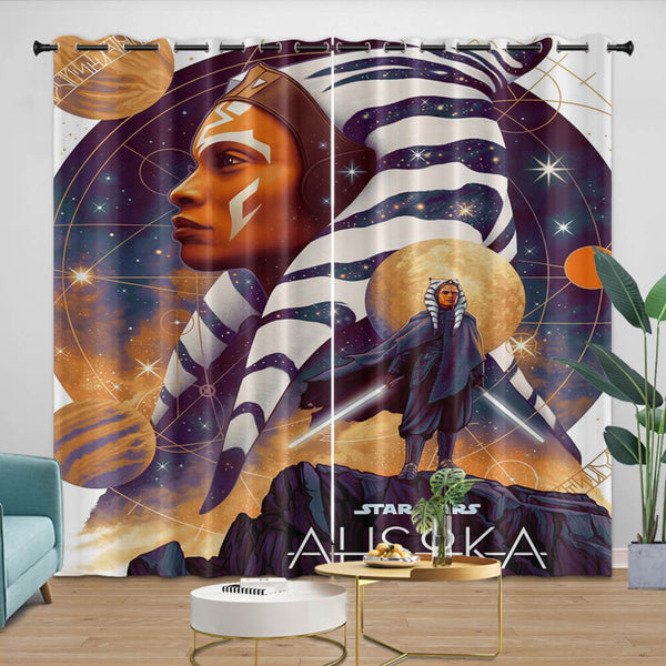 Star Wars Ahsoka Curtains Pattern Blackout Window Drapes – EBuycos