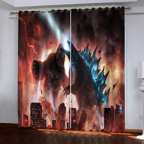 Godzilla Curtains Pattern Blackout Window Drapes – EBuycos