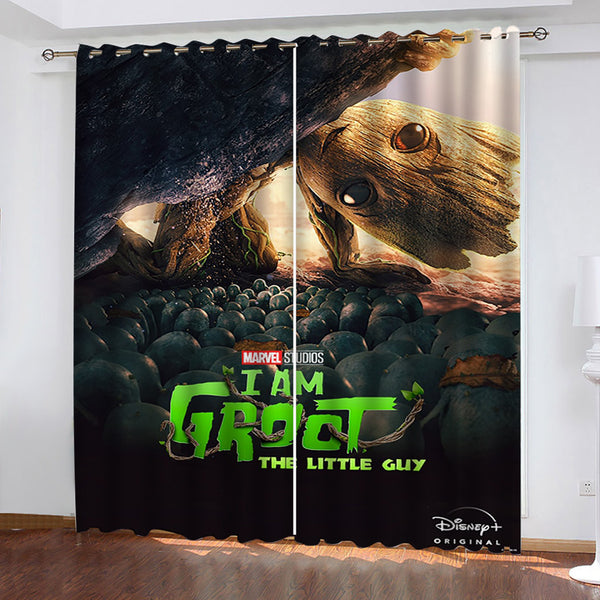 I Am Groot Curtains Pattern Blackout Window Drapes – EBuycos
