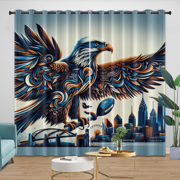 Philadelphia Eagles Curtains Blackout Window Drapes Room Decoration ...