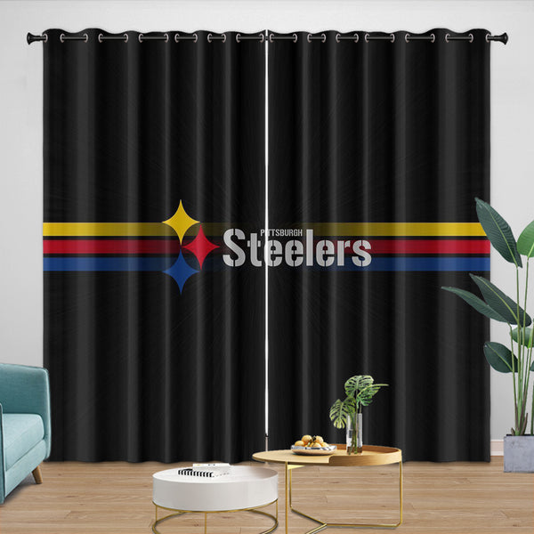 Pittsburgh Steelers Curtains Blackout Window Drapes Room Decoration ...