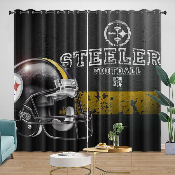 Pittsburgh Steelers Curtains Blackout Window Drapes Room Decoration ...