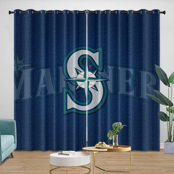 Seattle Mariners Curtains Blackout Window Drapes Room Decoration – EBuycos