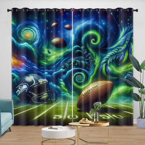 Seattle Seahawks Curtains Blackout Window Drapes Room Decoration – EBuycos