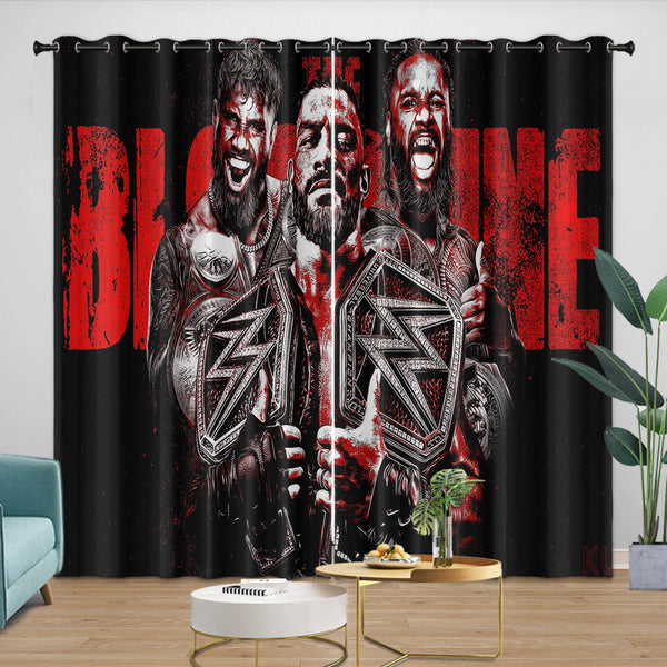 WWE Pattern Curtains Blackout Window Drapes Kids Room Decoration – EBuycos