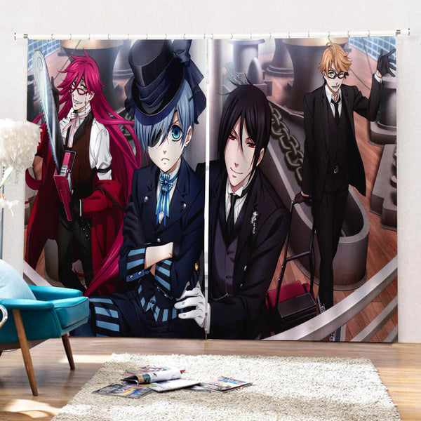 Black Butler Curtains Cosplay Blackout Window Drapes Room Decoration ...