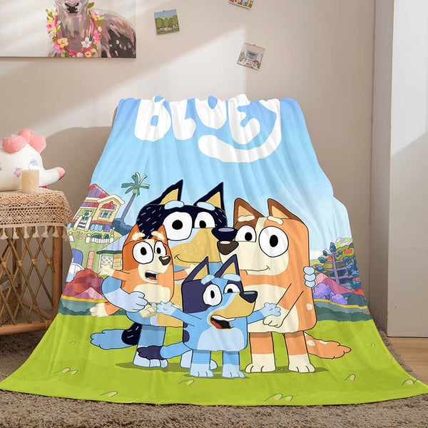 Bluey Pattern Blanket Flannel Throw Room Decoration - EBuycos