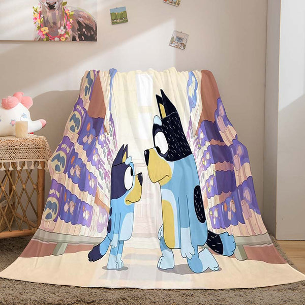 Bluey Pattern Blanket Flannel Throw Room Decoration - EBuycos