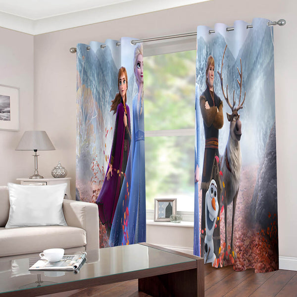Frozen Elsa Anna Curtains Blackout Window Drapes for Room Decoration ...