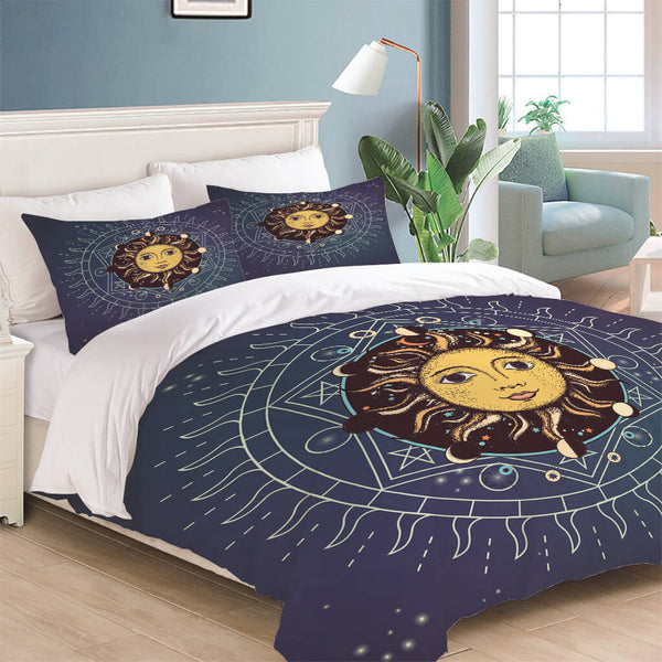 Hand Drawn Sun Face Bedding Sets Quilt Cover Without Filler – EBuycos