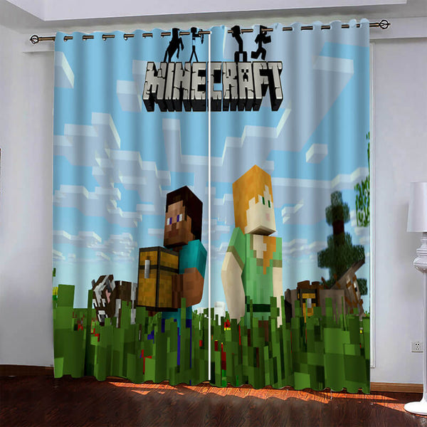 Minecraft Pattern Curtains Blackout Window Drapes - EBuycos