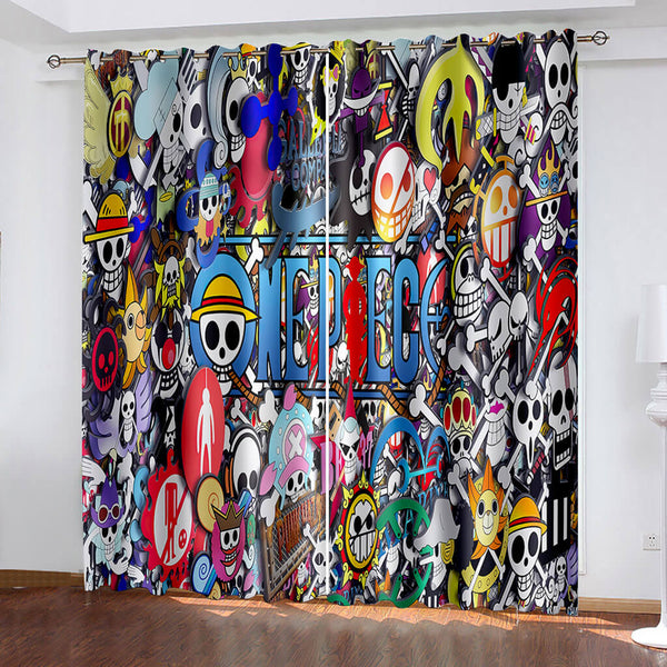 ONE PIECE Curtains Pattern Blackout Window Drapes – EBuycos