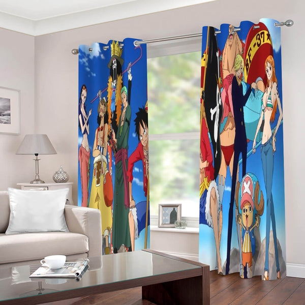 One Piece Curtains 2 Panels Blackout Window Drapes for Room Decoration ...