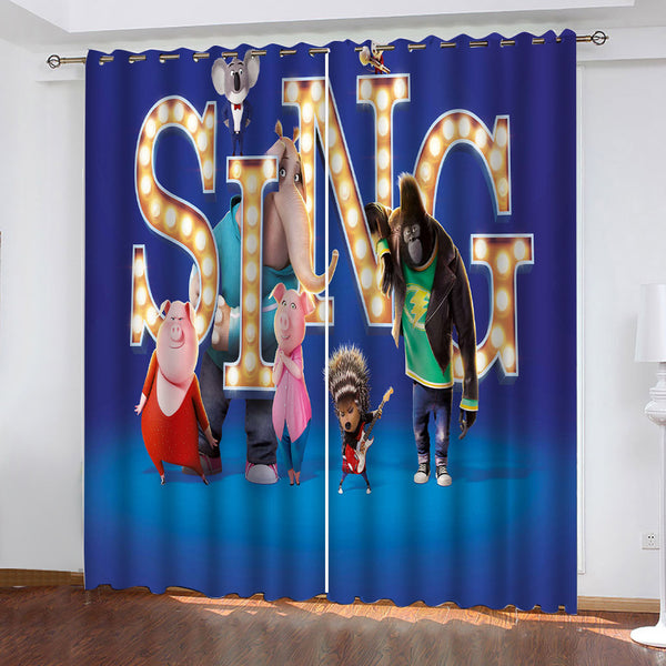 Sing 2 Pattern Curtains Blackout Window Drapes – EBuycos
