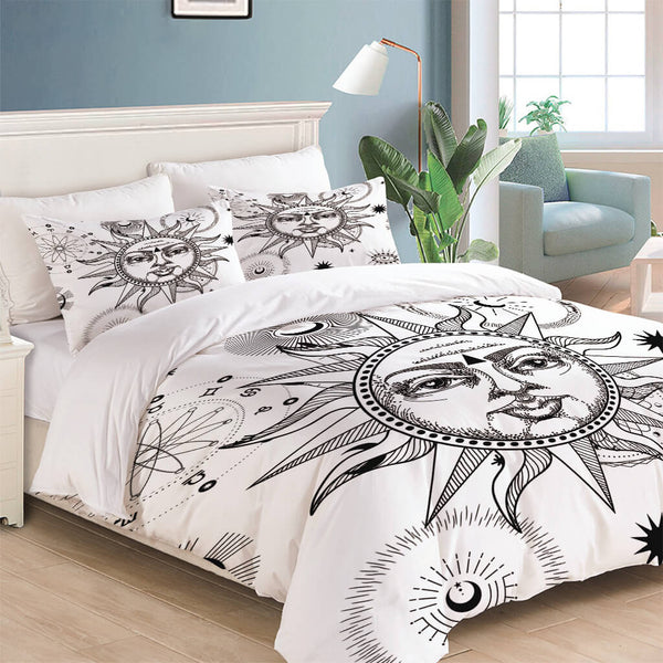 Sun Face Moon and Sun Bedding Sets Quilt Cover Without Filler – EBuycos