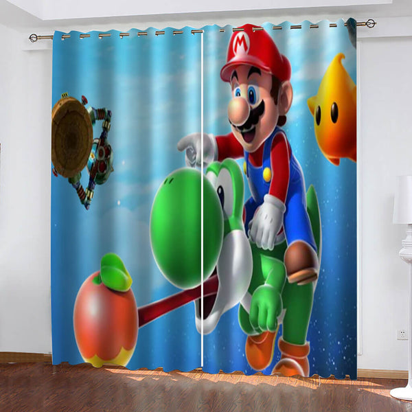 Super Mario Curtains Blackout Window Treatments Drapes for Room Decor ...